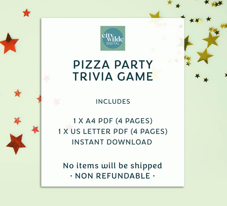 Pizza Trivia Game, Pizza Quiz, Pizza Party Game, Printable Pizza Party ...