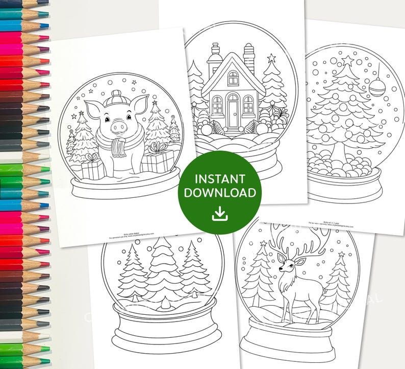 Christmas Snow Globe Coloring Pages, Snow Globe Coloring Pages for Kids ...