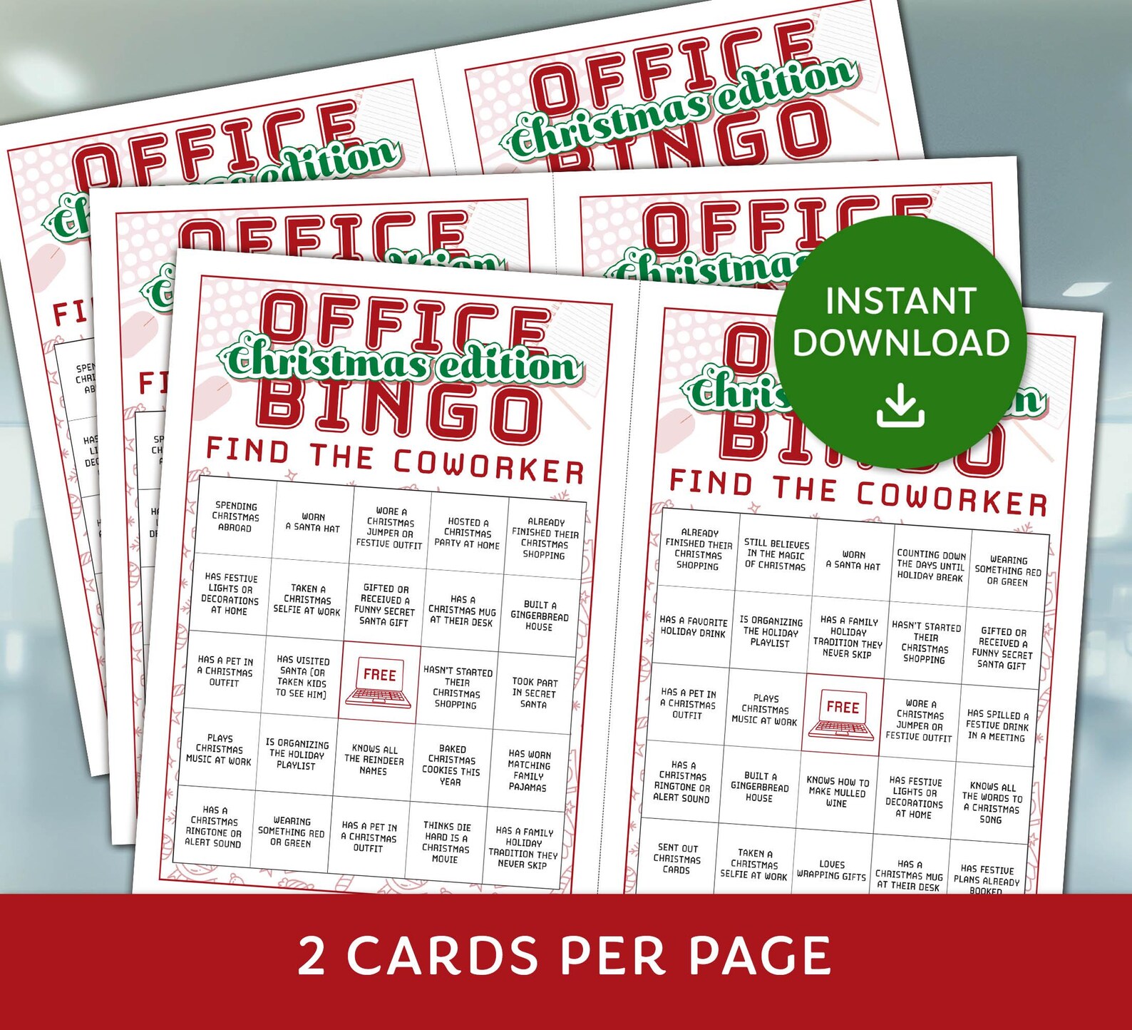 Christmas Coworker Bingo Printable, Office Bingo Christmas Edition ...