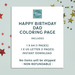 Dad Birthday Coloring Page, Printable Dad's Birthday Activity, Dad’s ...