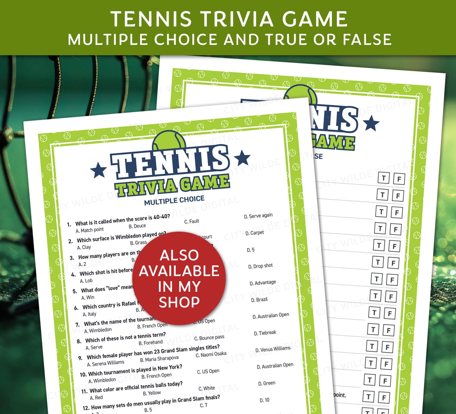 Tennis Word Search, Tennis Party Games, Sports Day Game, Tennis ...