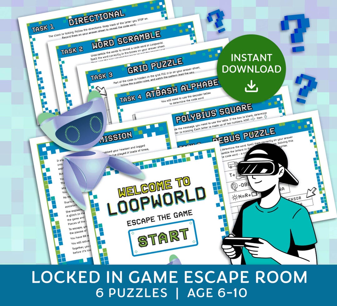 Printable Escape Room for Kids, Locked in Game Escape Room, Trapped in ...