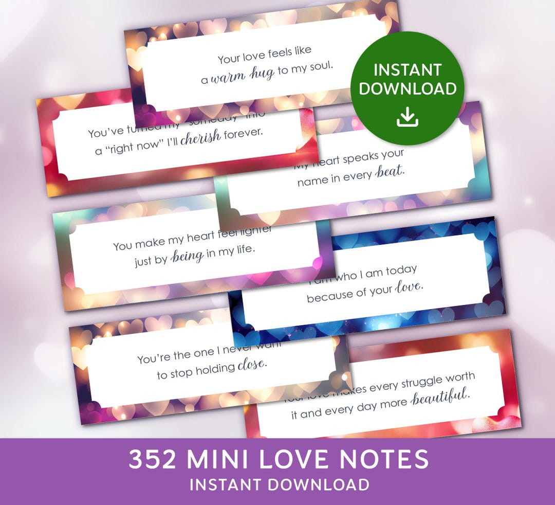 352 Printable Love Notes, Fun Mini Love Notes, Funny Love Letters, Mini ...