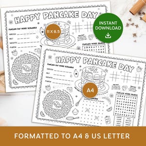 Pancake Day Activity Placemat, Pancake Coloring Activity Placemat ...