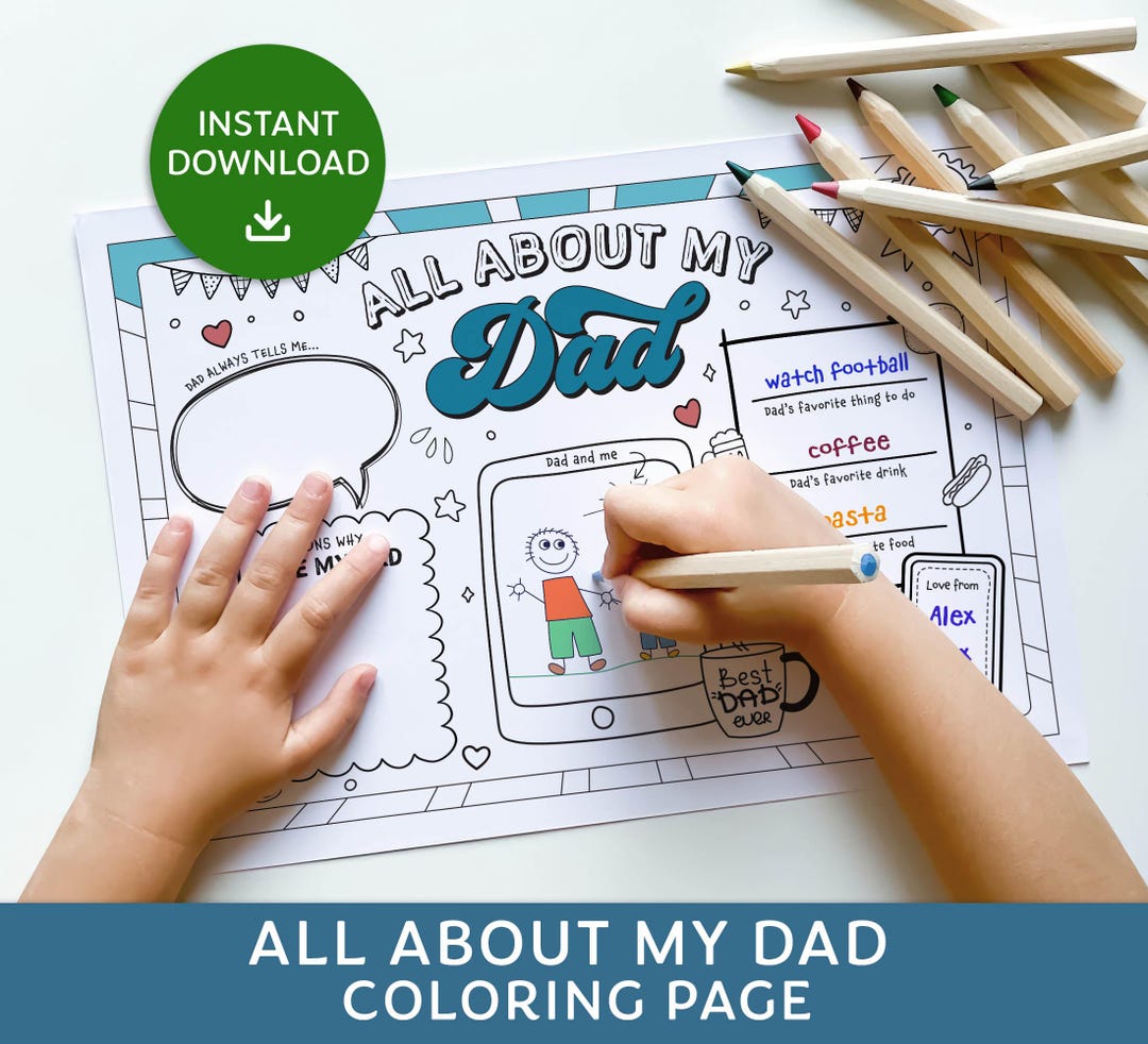 All About My Dad Printable, Fathers Day Questionnaire, DIY Fathers Day ...