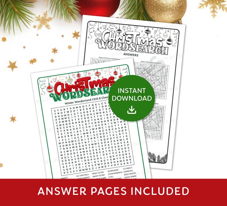 Christmas Word Search Bundle, Christmas Word Games, Festive Word Search ...