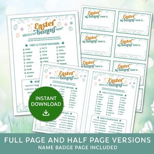 Whats Your Easter Bunny Name, Printable Party Game, Bunny Name Game ...
