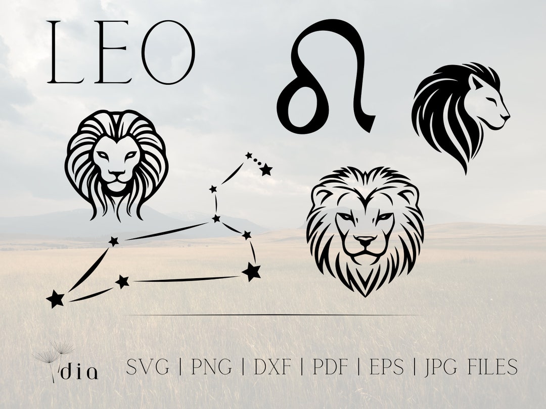 Leo Zodiac L Sign Print | Zodiac SVG Bundle L Zodiac Cut File L Zodiac ...