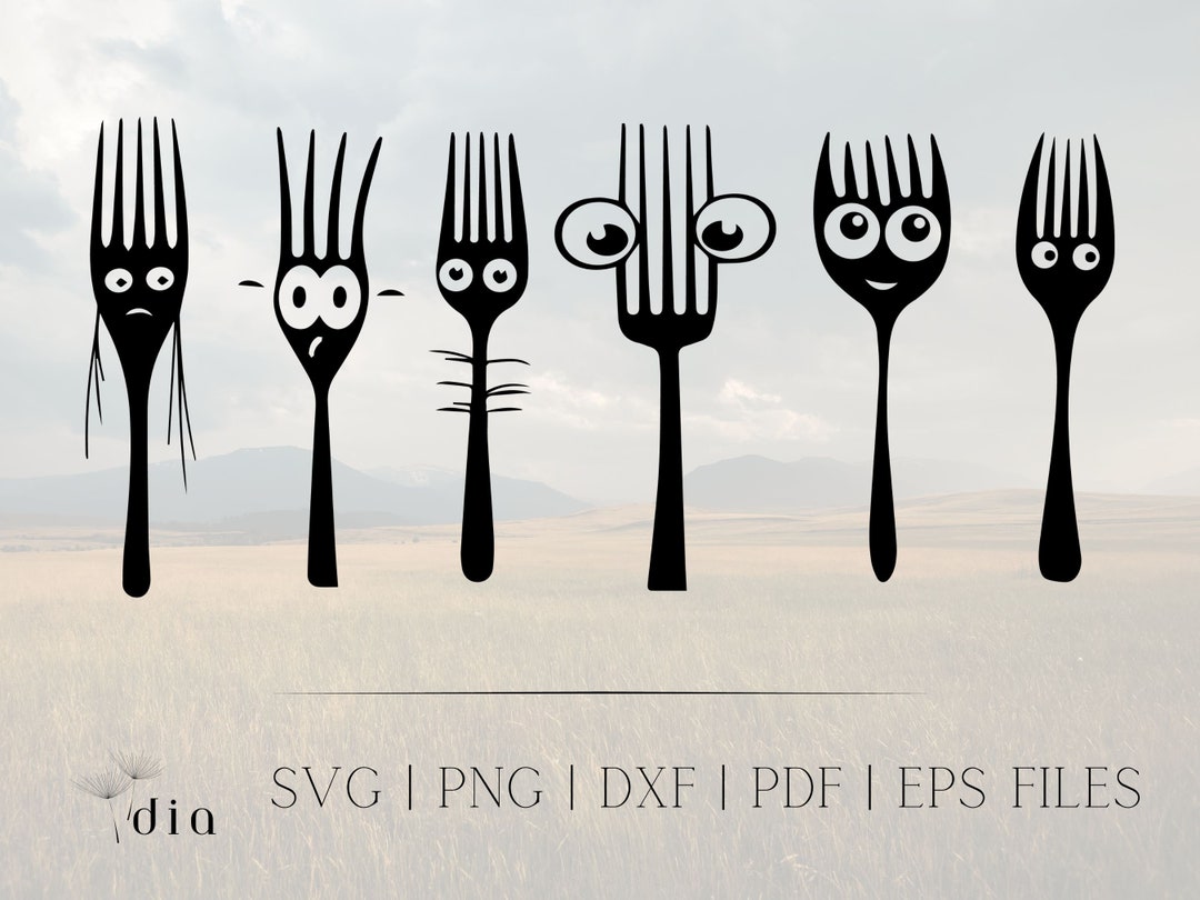 Fun Kitchen Bundle SVG - Quirky Fork Clipart Kitchen Clip Artcartoon ...