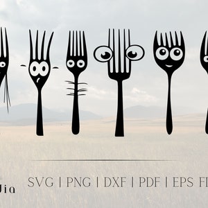 Fun Kitchen Bundle SVG - Quirky Fork Clipart Kitchen Clip Artcartoon ...