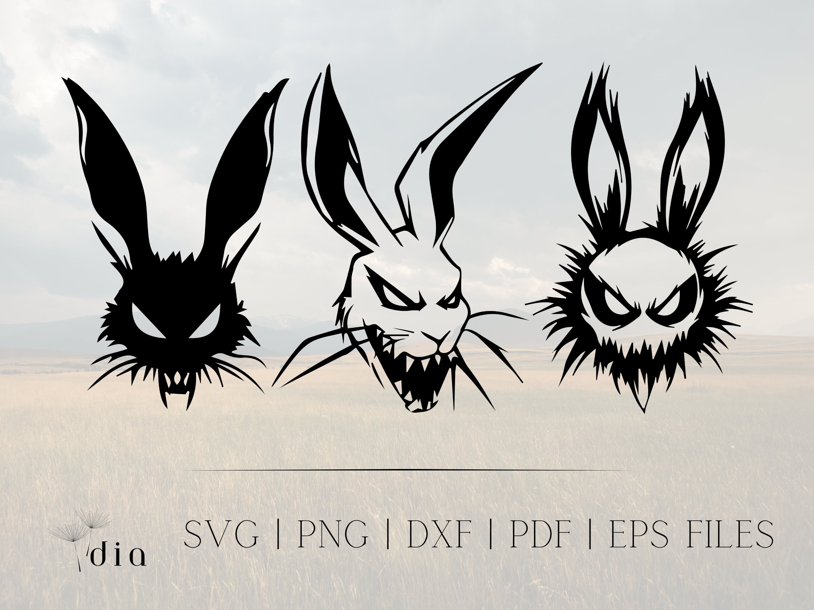 Bad Bunny Svg L Zombie Clipart L Cute Vinyl Cut File L Animal Face Svgl ...
