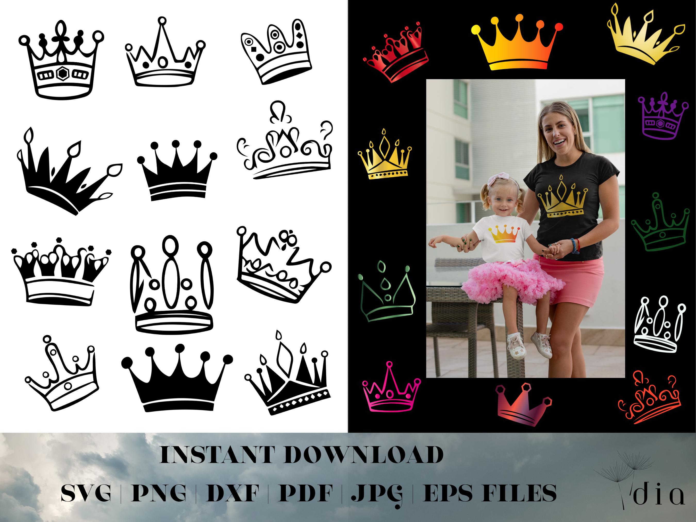 Crowns Svg Bundle, Crown Doodle Svg, Hand Drawn Crown Svg, Crown ...