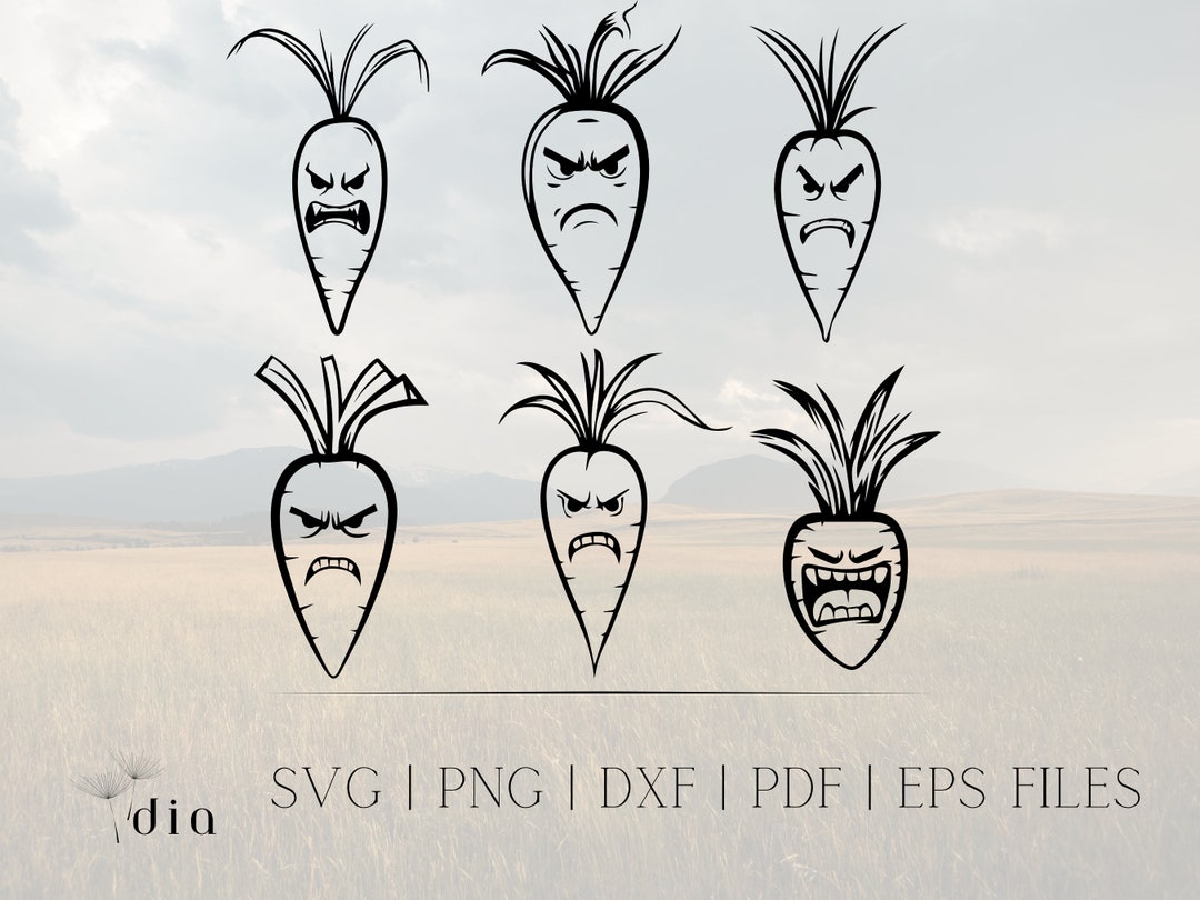 Angry Carrot Design Carrot Stickers SVG Digital Download SVG Files for ...