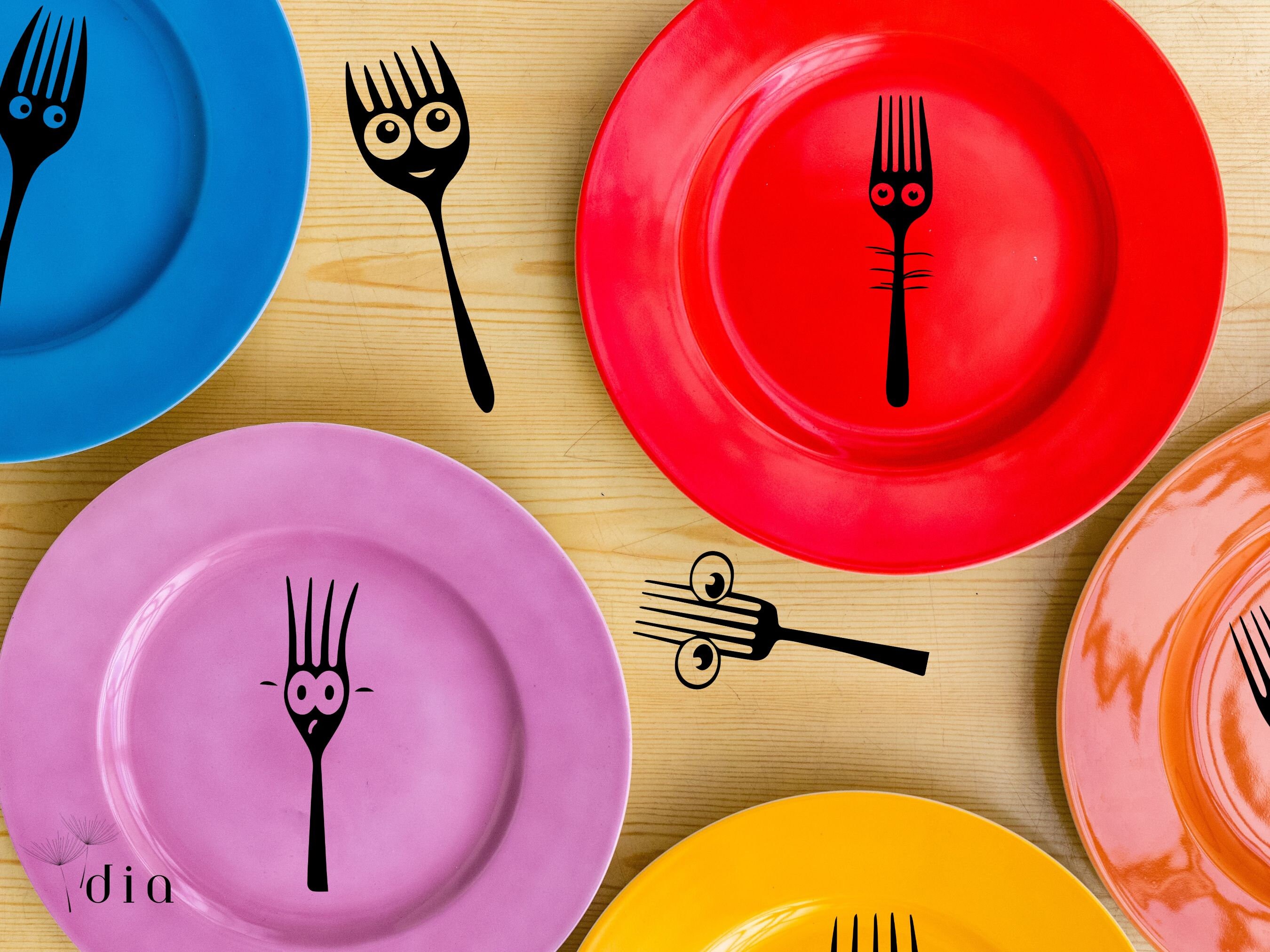 Fun Kitchen Bundle SVG - Quirky Fork Clipart Kitchen Clip Artcartoon ...
