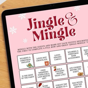 Christmas Jingle Mingle Bingo, Printable Party Game for Family, Adults ...
