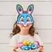 Easter Bunny Printable Coloring Mask, Kids Cute Color Activity Mask ...