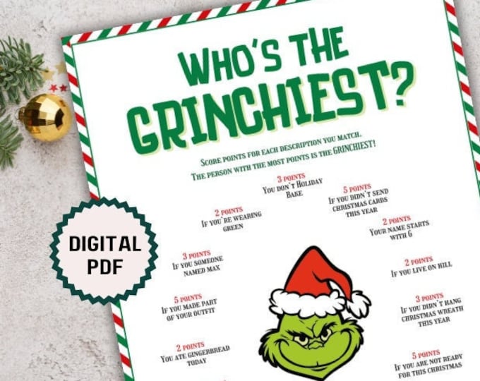 Grinch Game, Grinchmas Games, Christmas Party Games, How the Grinch ...