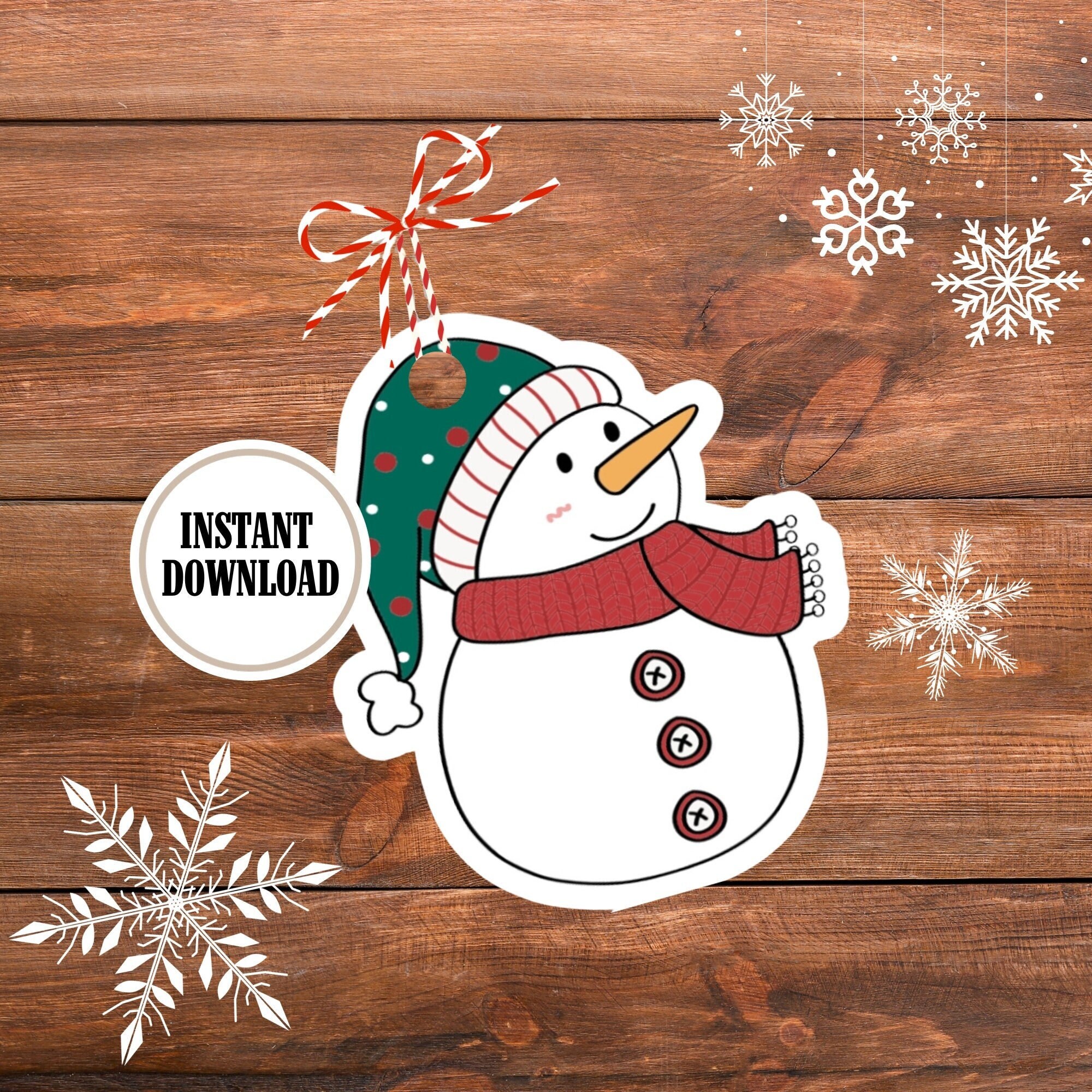 Snowman Christmas Gift Tag Printable, Printable Christmas Gift Tag ...