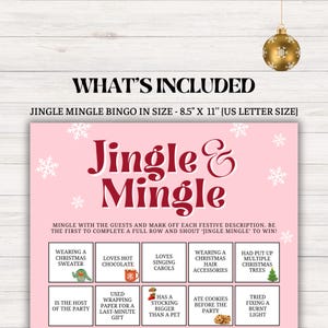 Christmas Jingle Mingle Bingo, Printable Party Game for Family, Adults ...