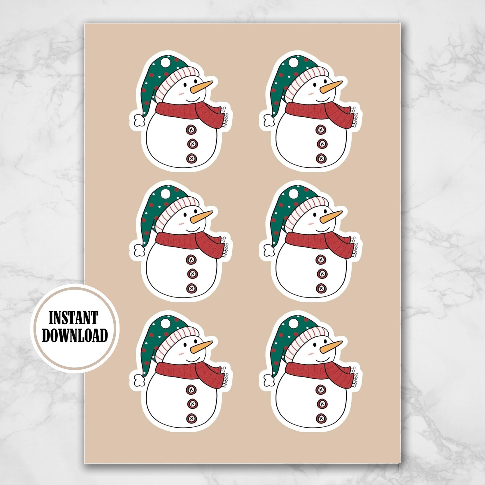 Snowman Christmas Gift Tag Printable, Printable Christmas Gift Tag ...