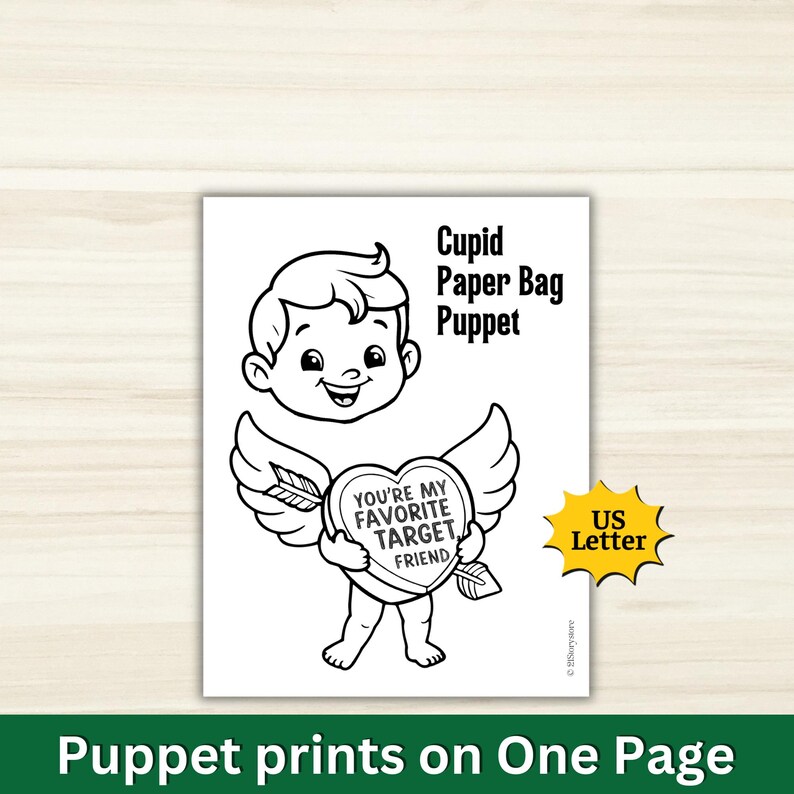 Cute Cupid Angel Paper Bag Puppet Craft for Kids, Classroom Friends ...