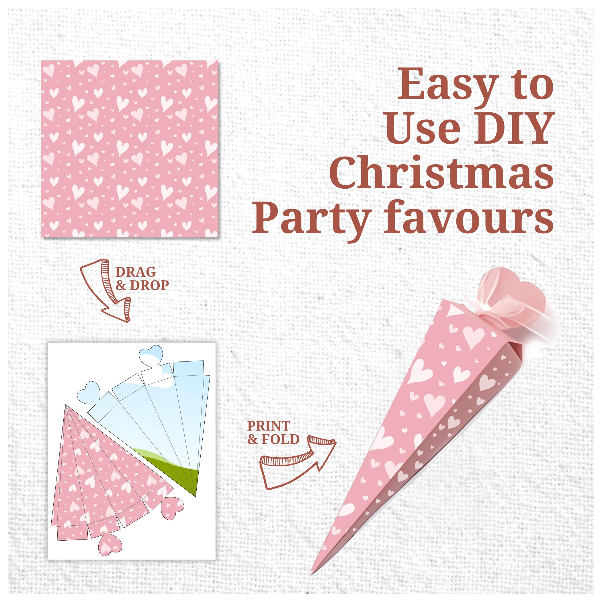 Halloween DIY Cone Shape Party Gift Favor Box Template, Printable Kids ...