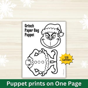 Grinch Paper Bag Puppet Craft for Kids, Fun Christmas First & Second ...
