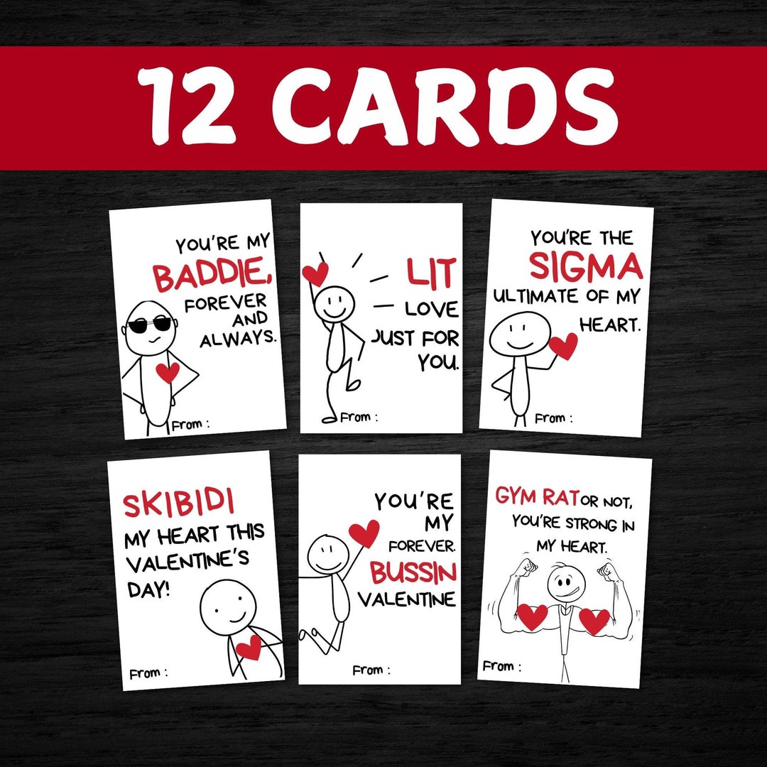 Slang Kids Valentine's Day Cards, Funny Printable Classroom Valentine ...