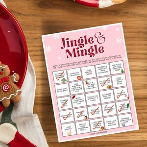 Christmas Jingle Mingle Bingo, Printable Party Game for Family, Adults ...