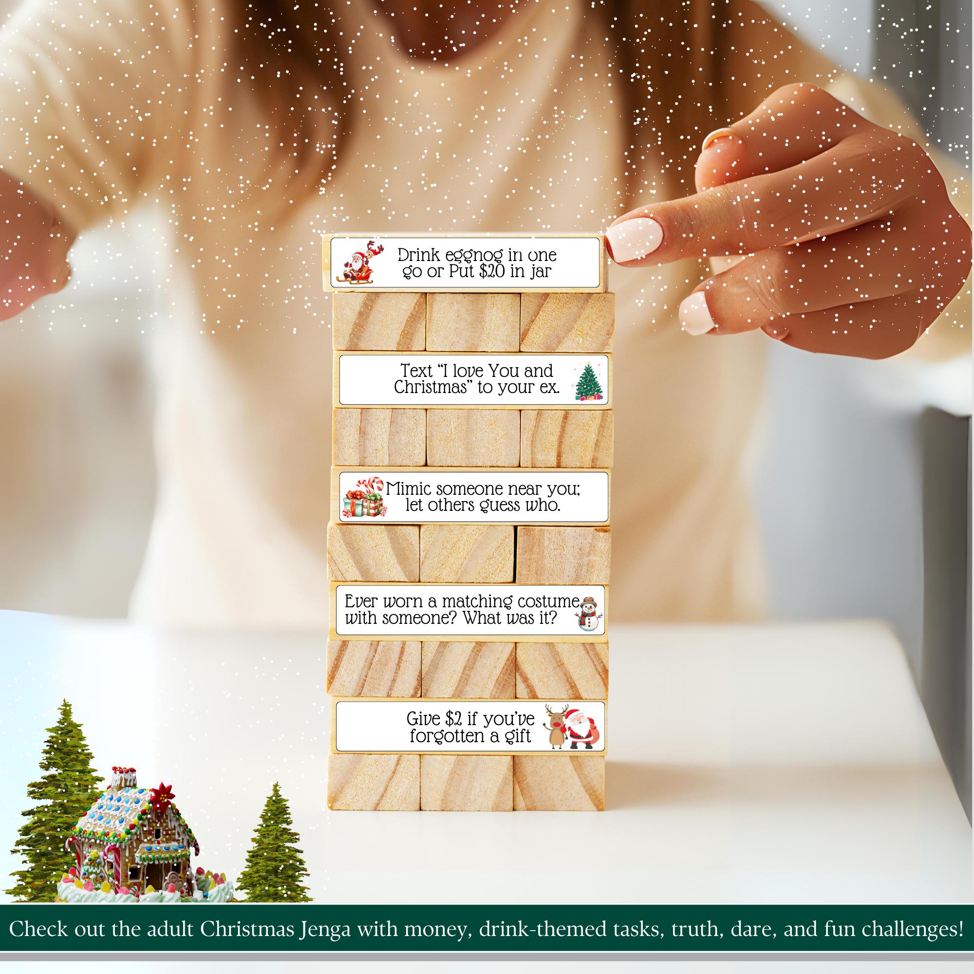 Kids Christmas Party Block Games With Printable DIY Stickers, Family ...