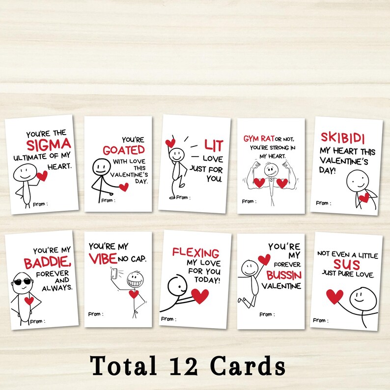 Slang Kids Valentine's Day Cards, Funny Printable Classroom Valentine ...