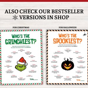 Printable Christmas Party Game, Who's the Merriest Santa Holiday ...