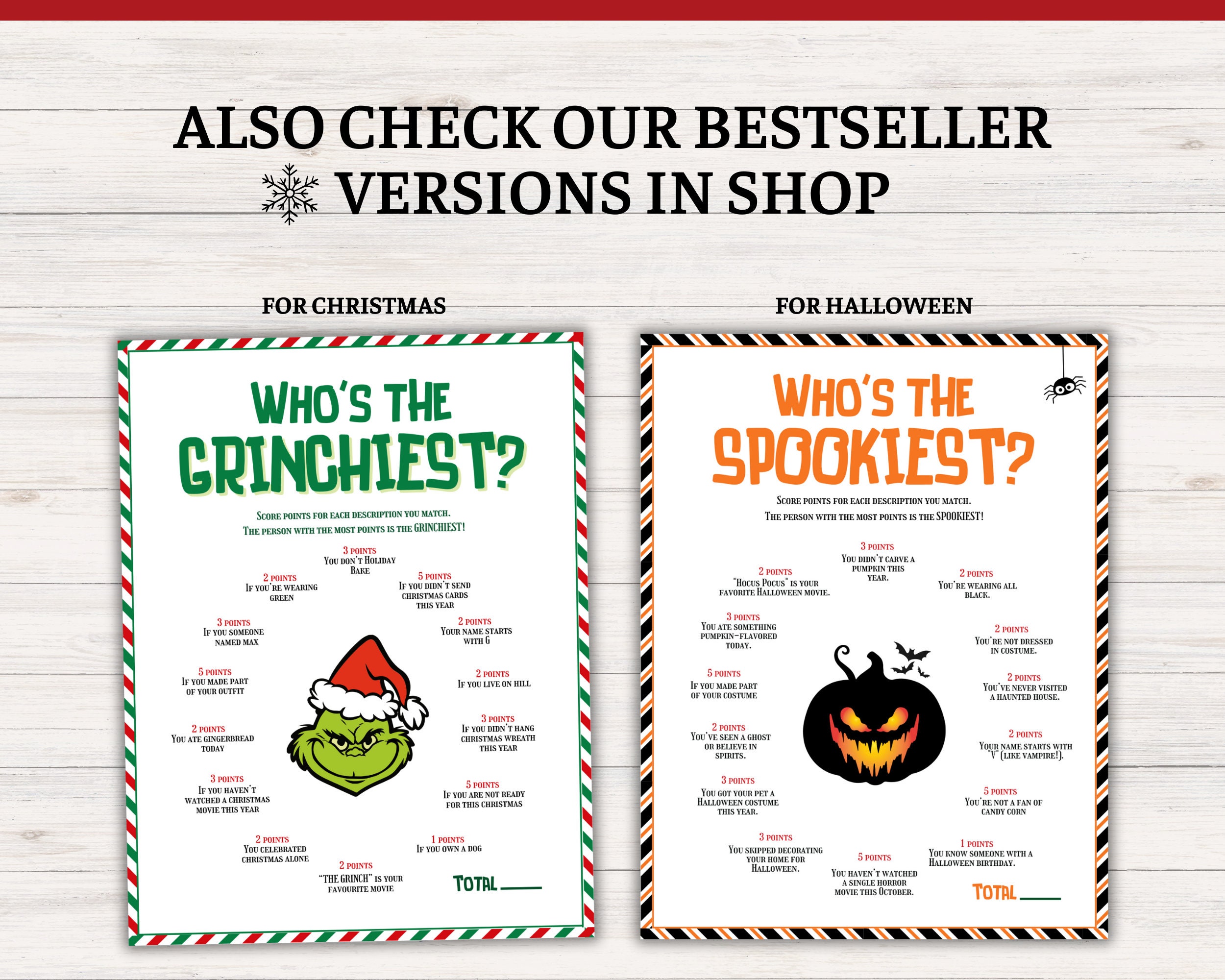 Printable Christmas Party Game, Who's the Merriest Santa Holiday ...