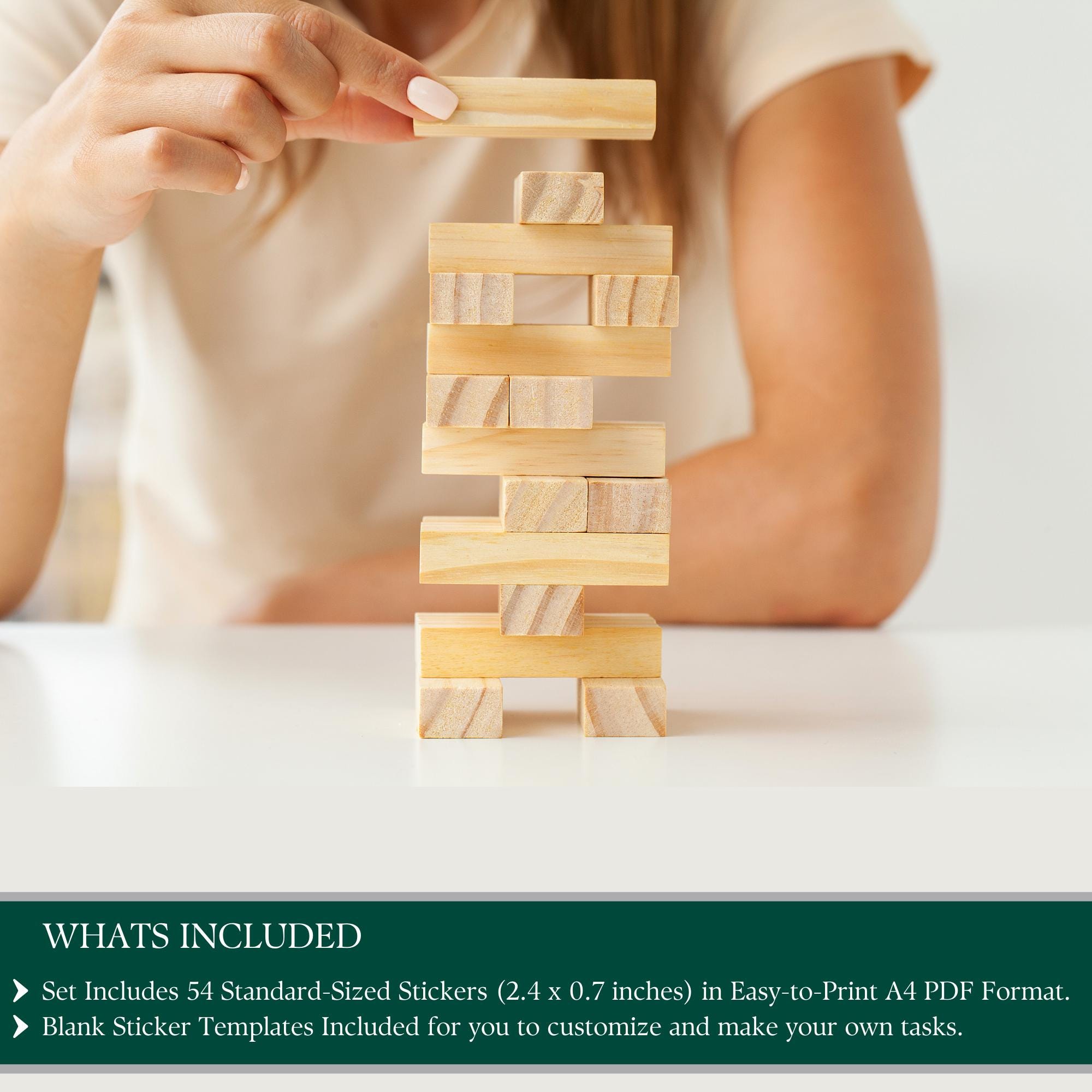 Kids Christmas Party Block Games With Printable DIY Stickers, Family ...