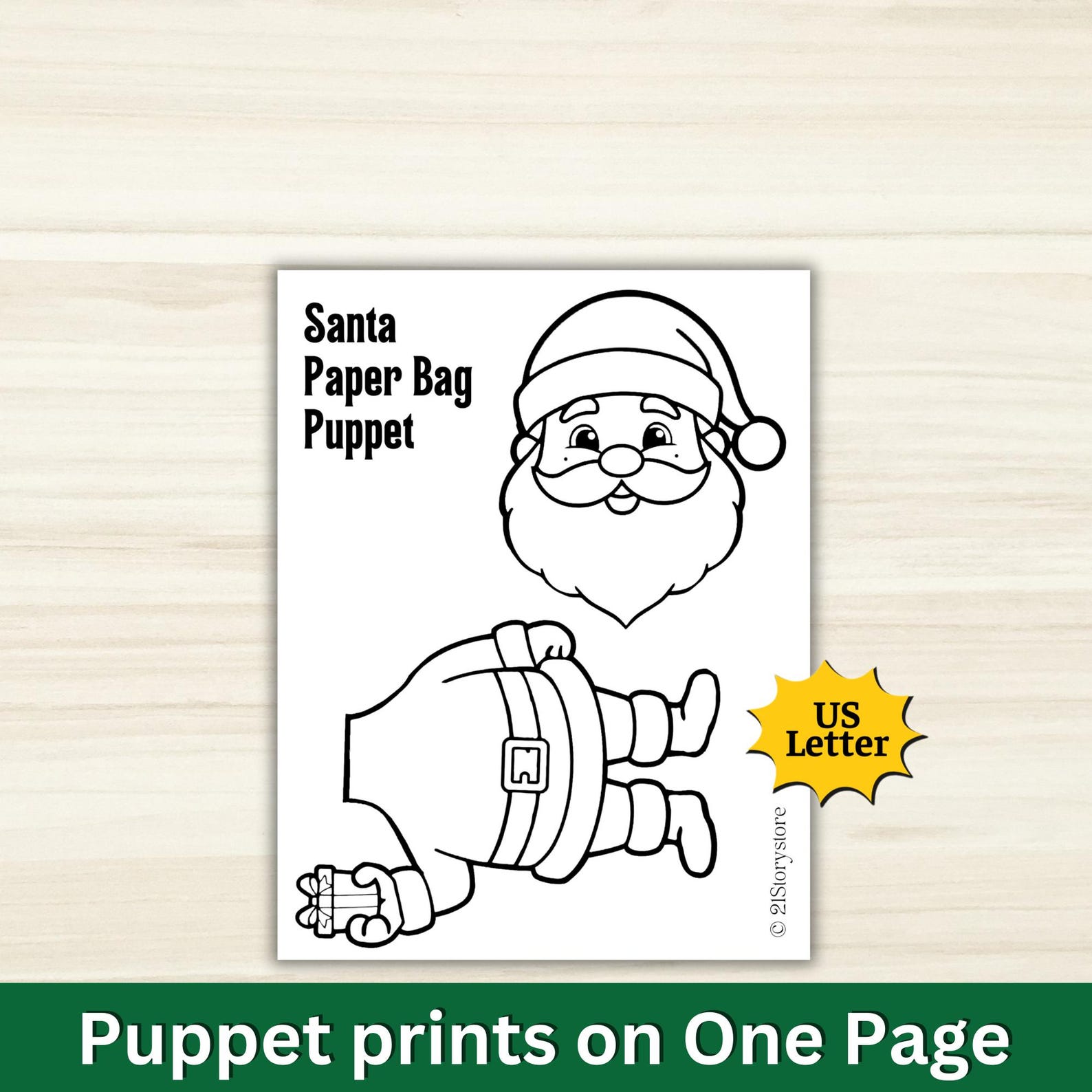 Kids Christmas Santa Paper Bag Puppet, Santa Claus Puppet Craft ...