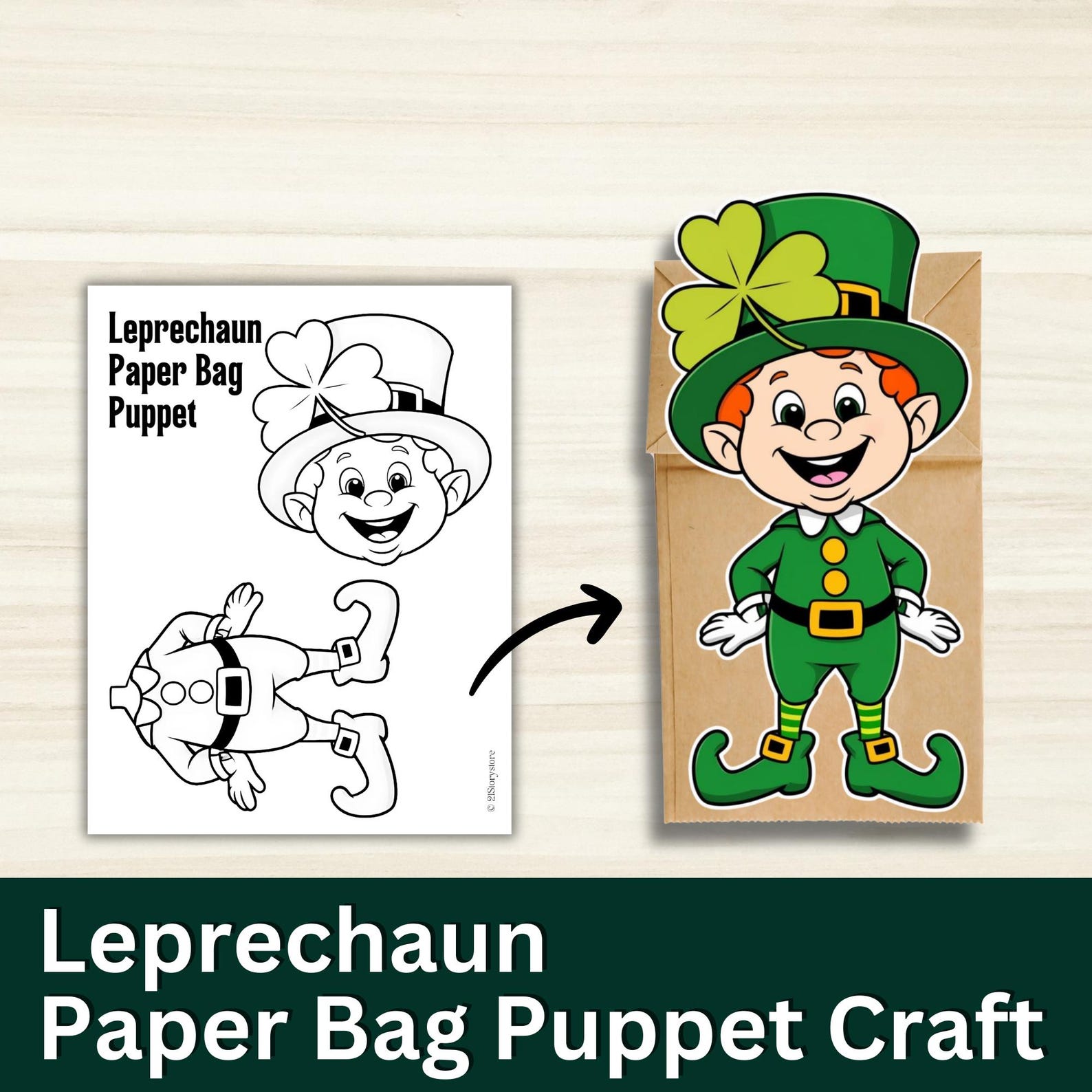 Leprechaun Paper Bag Puppet | St Patrick's Day Activity Craft for Kids ...