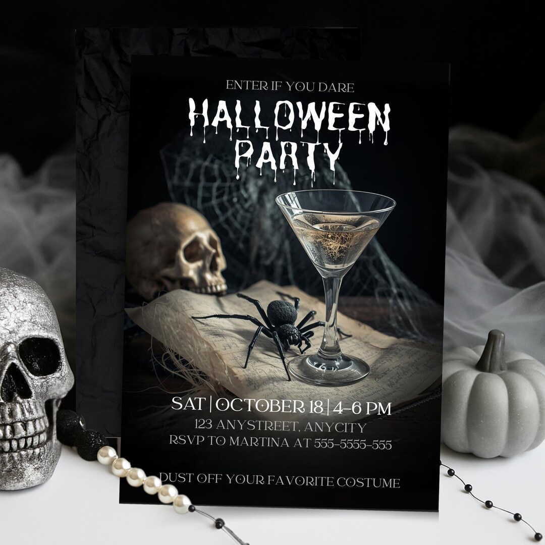Adult Halloween Party Ticket Invitation, Printable Halloween Ticket ...