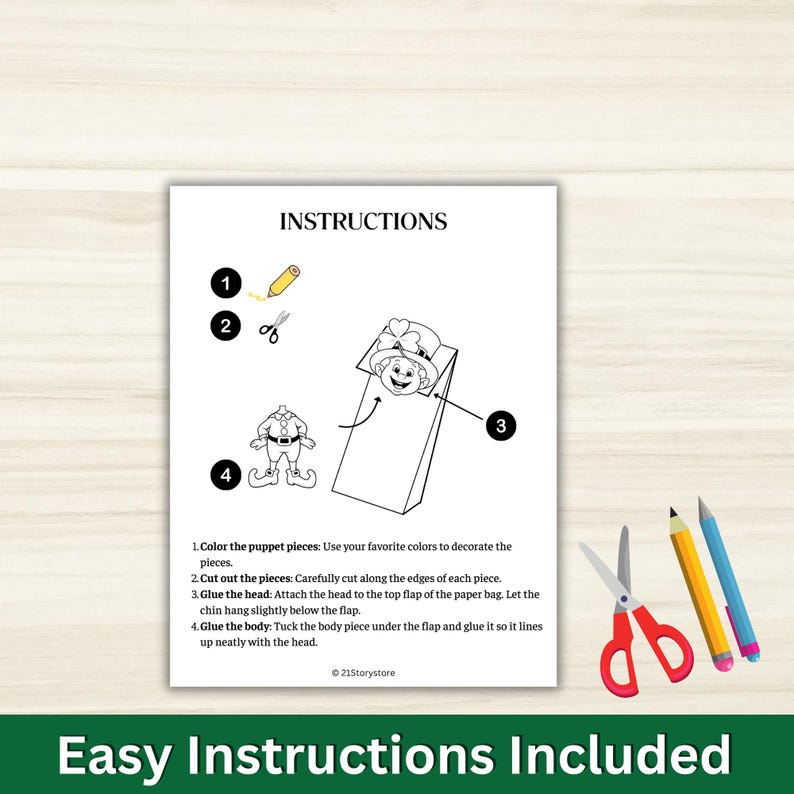 Leprechaun Paper Bag Puppet | St Patrick's Day Activity Craft for Kids ...