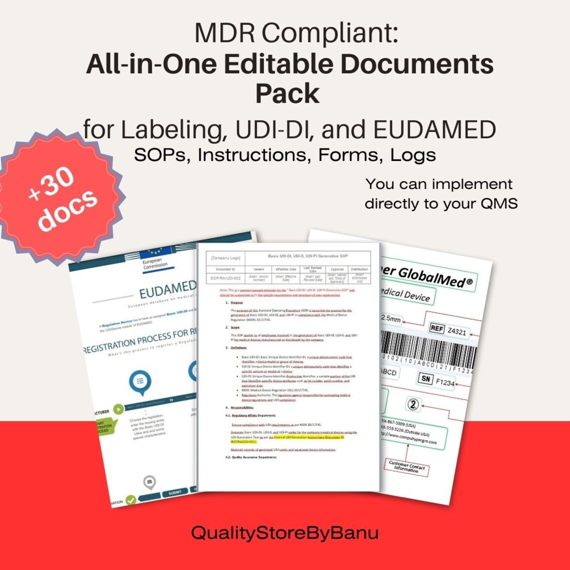 MDR Compliance Editable Quality Management Documents for Labeling, Udi-di, Eudamed - Etsy