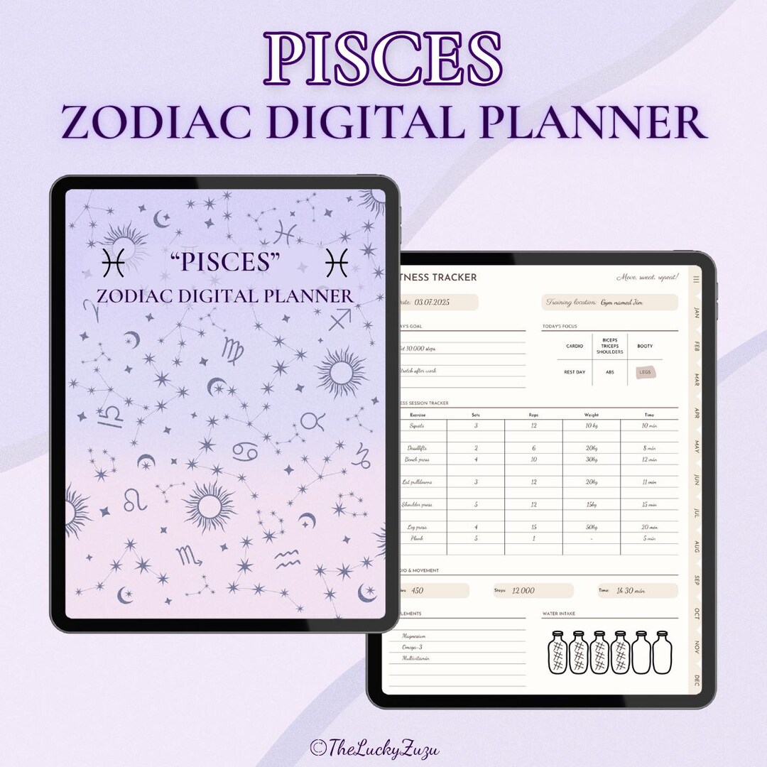 PISCES Planner, Zodiac Planner, Astrology Planner, 2025 Planner ...