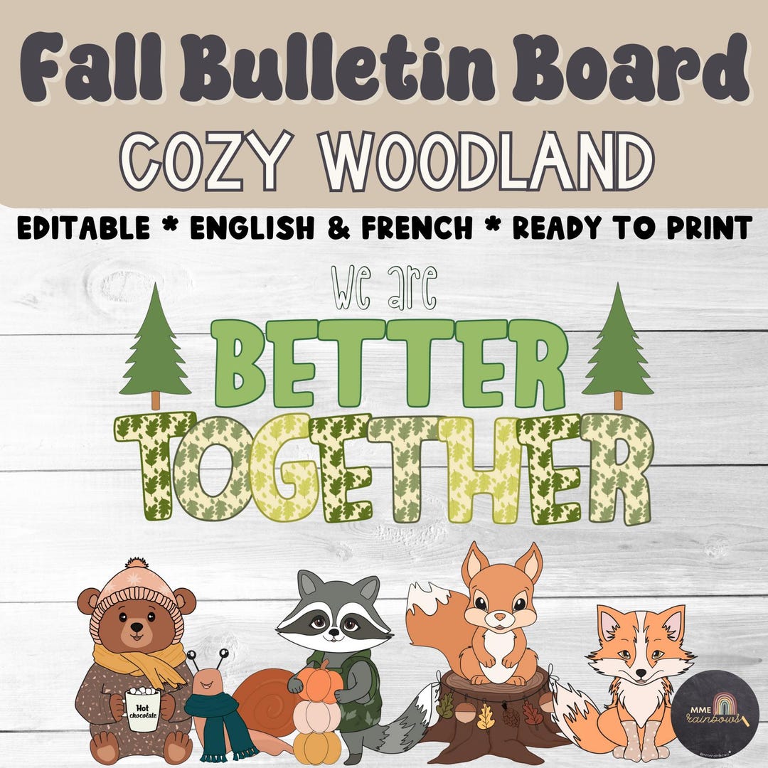 Fall Classroom Bulletin Board | Cozy Woodland Animal Theme | English ...