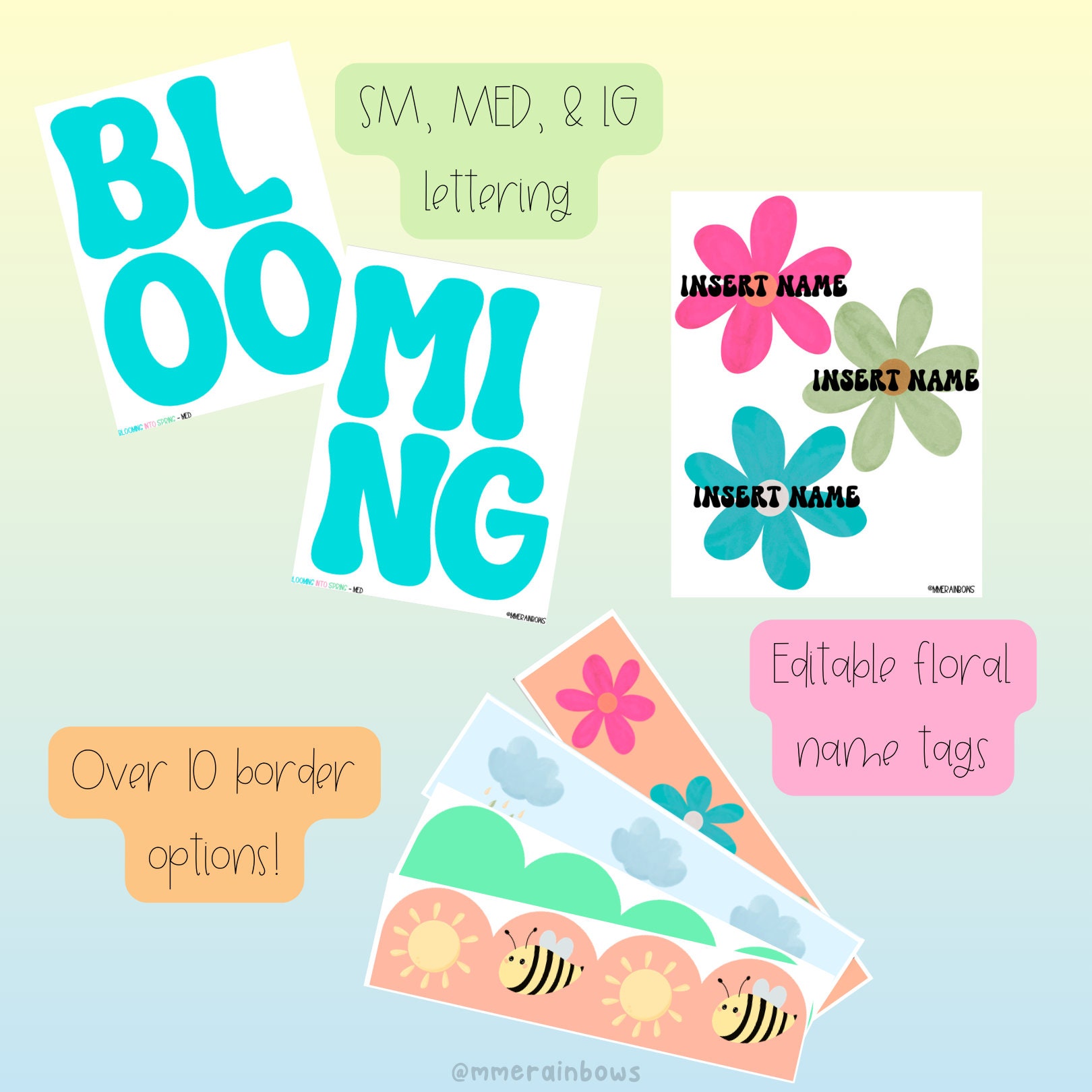 Spring Bulletin Board Kit | English, French & Spanish Quotes - Etsy