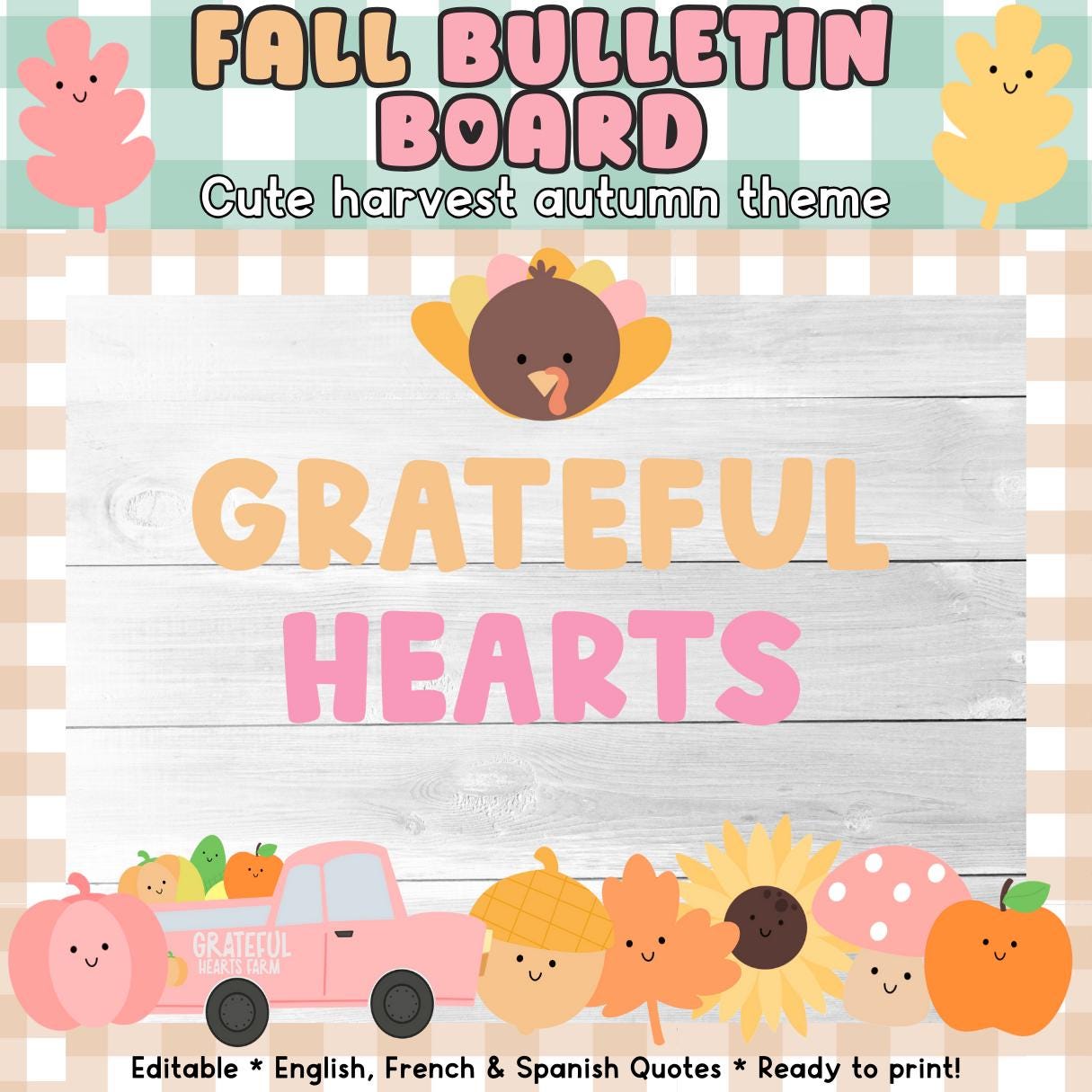 Fall/autumn Bulletin Board, Door Decor | Classroom Decor | Editable - Etsy