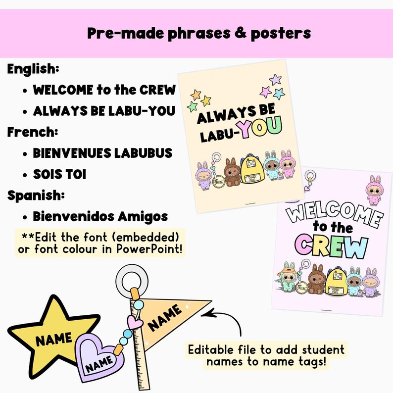 Labubu Inspired Bulletin Board - Back to School / Editable & Ready to ...