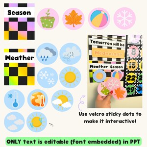 Bright Classroom Calendar and Weather Display | Kaleidoscope Decor Set ...