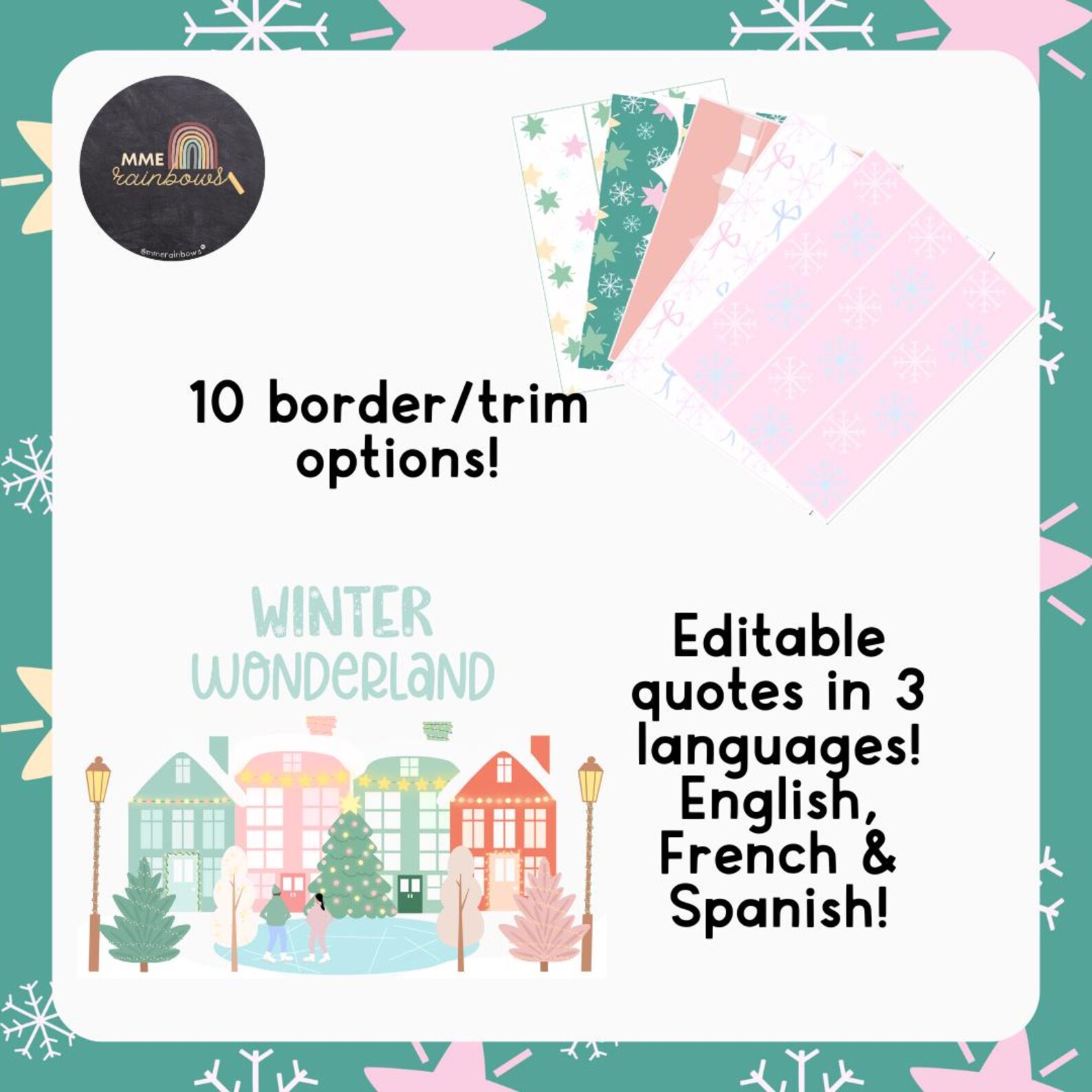 Winter Wonderland Bulletin Board | Class Decor | Editable Quotes | Eng ...