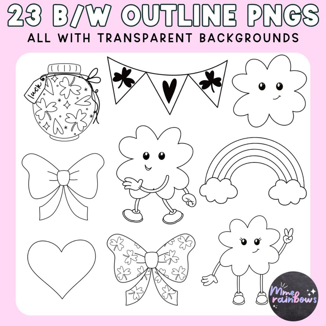 Shamrock Cuties Clipart | Personal & Commercial Use | Color and B/w ...