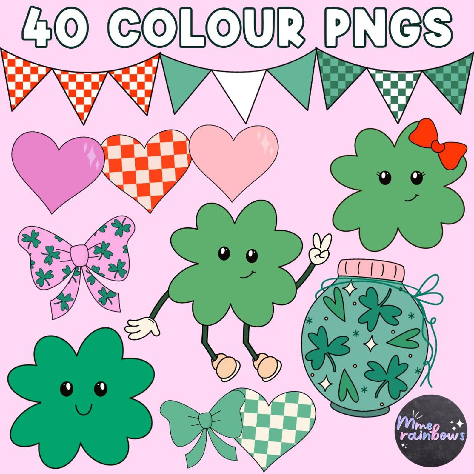 Shamrock Cuties Clipart | Personal & Commercial Use | Color and B/w ...