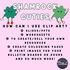 Shamrock Cuties Clipart | Personal & Commercial Use | Color and B/w ...