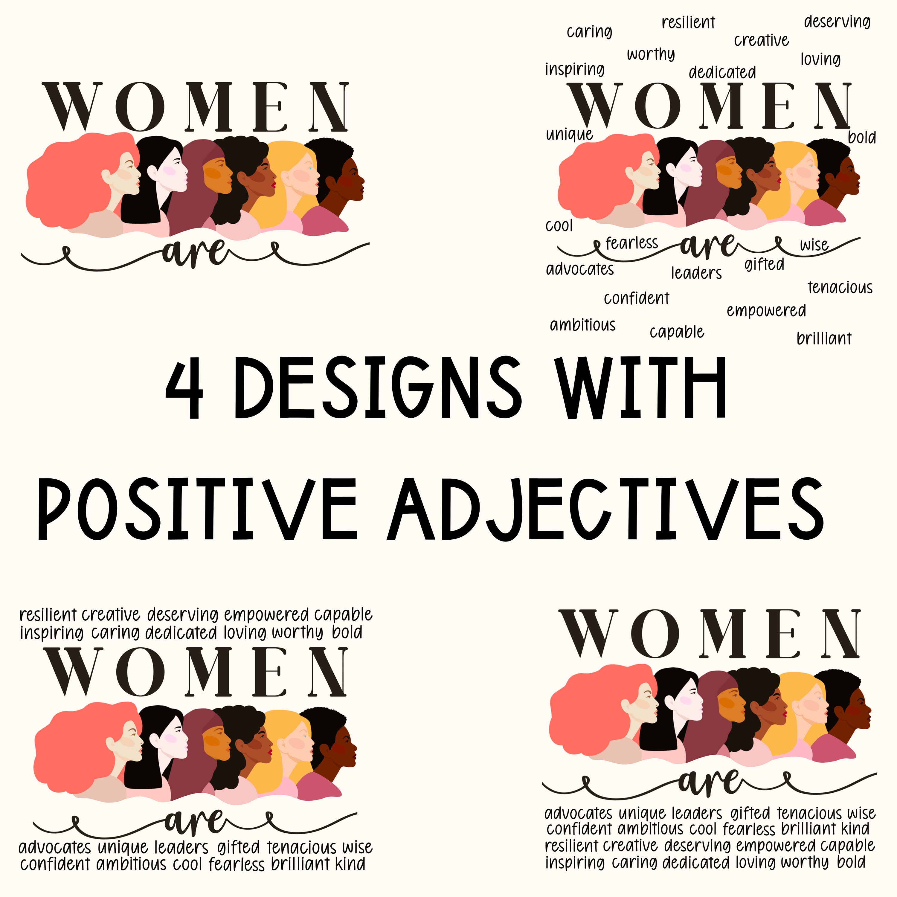 Diverse & Inclusive Women Clipart | International Women's Day - Etsy